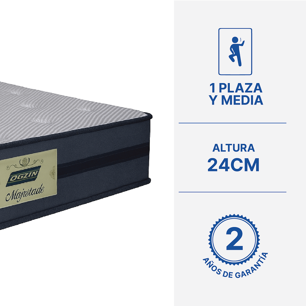Colchon Sommier Espuma Plaza Y Media Alta Densidad 120cm - Muebles Express