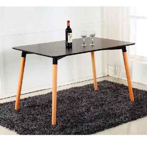 Mesa Eames Rectangular 1 20 Tapa Negra 100% Mdf - Muebles Express