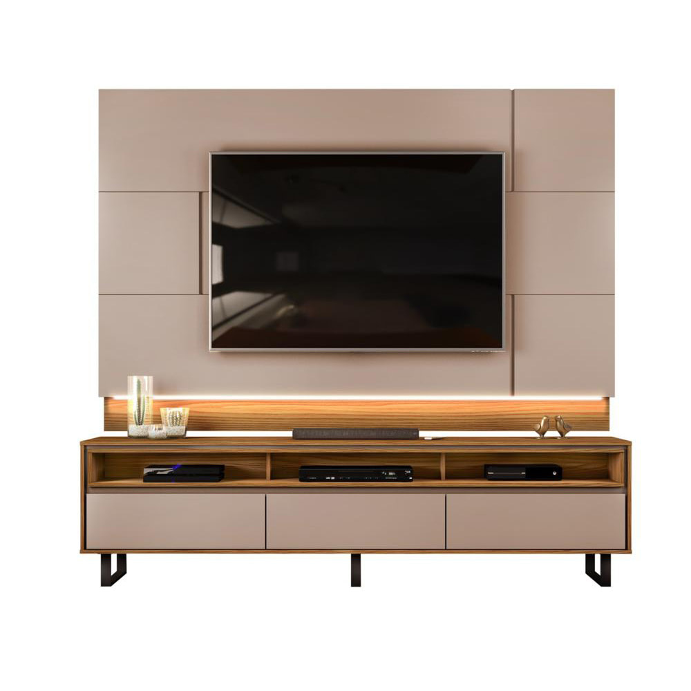 Modular Rack Elegante Mdp Linea Nórdico Patas De Metal - Muebles Express