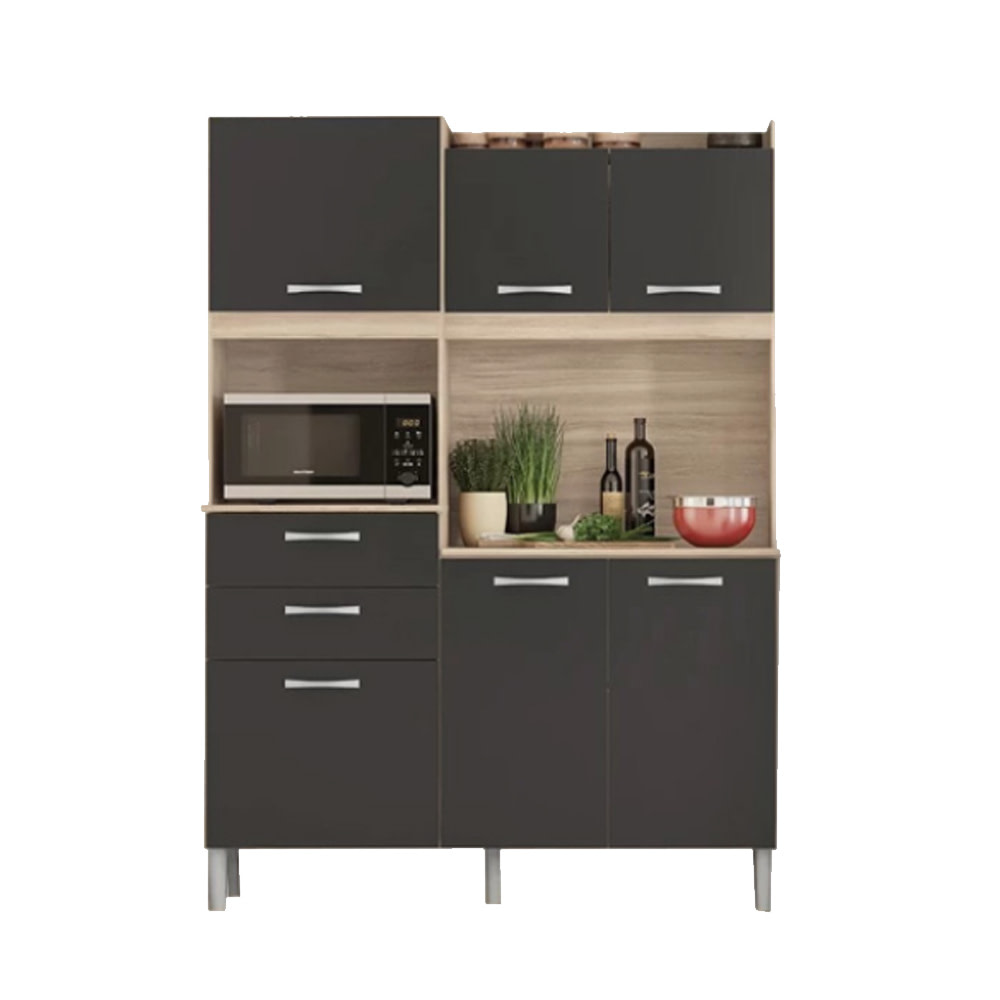 Kit De Cocina Completa 5 Puertas 3 Cajones Y Patas 100% Mdp Grafito ...