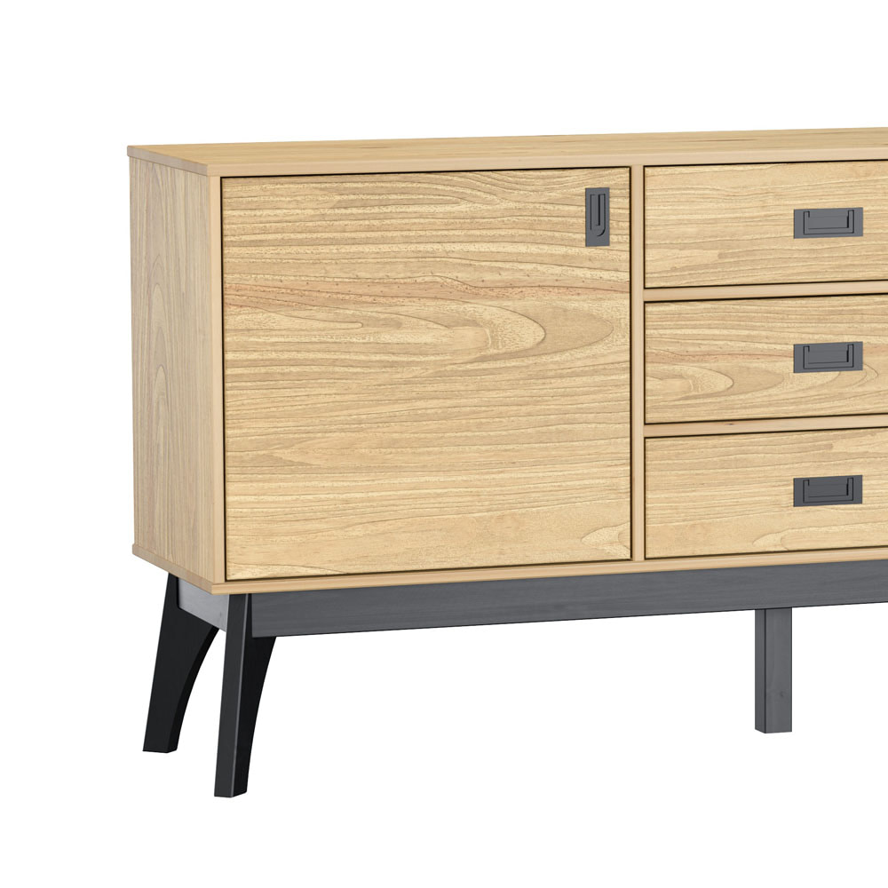 Aparador Living 2 Puertas 3 Cajones 100% Madera Maciza - Muebles Express