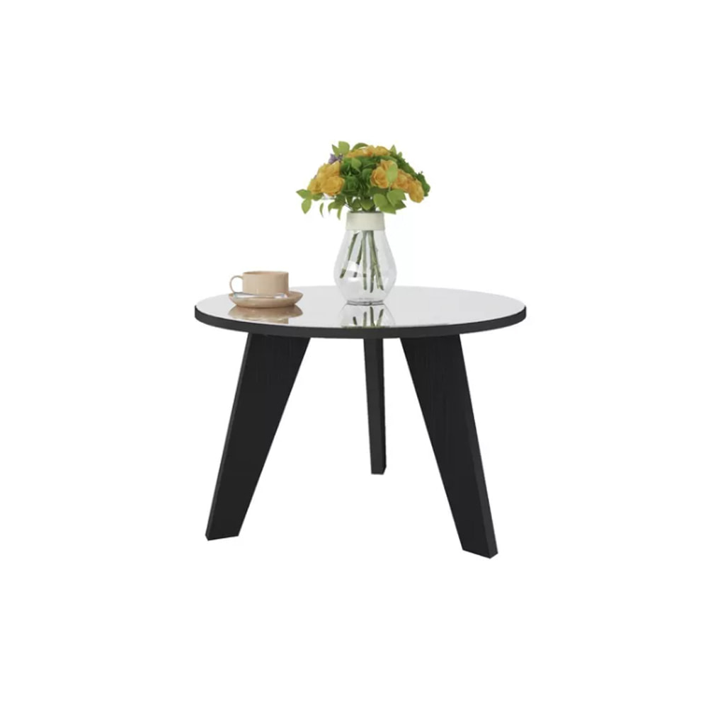 Mesa De Living Mesa Ratona Diseño Elegante Espejo Y Mdp Negro - Muebles ...