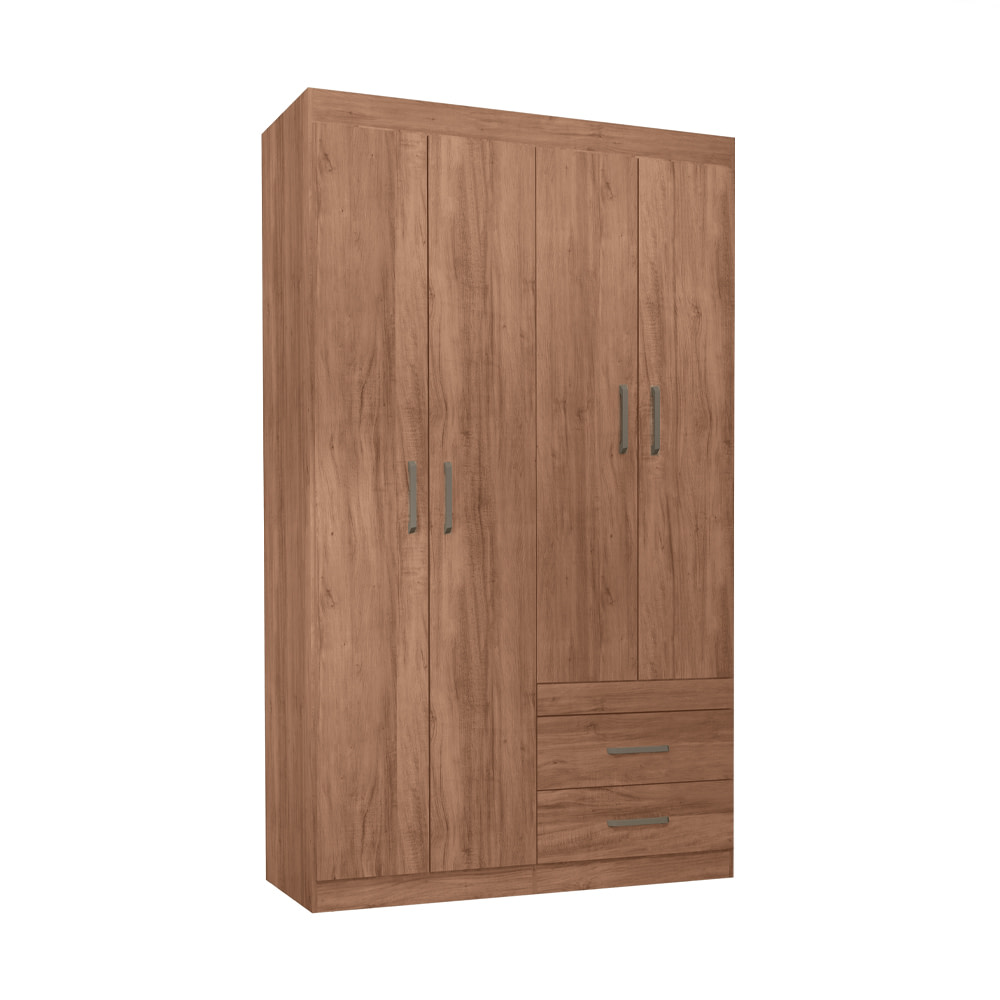 Roperos Placares 4 Puertas 2 Cajones Dormitorio Jatoba - Muebles Express
