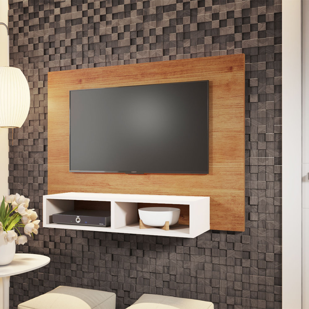 Panel Modular Rack Tv Led Living Sala Dormitorio Miel Off White ...