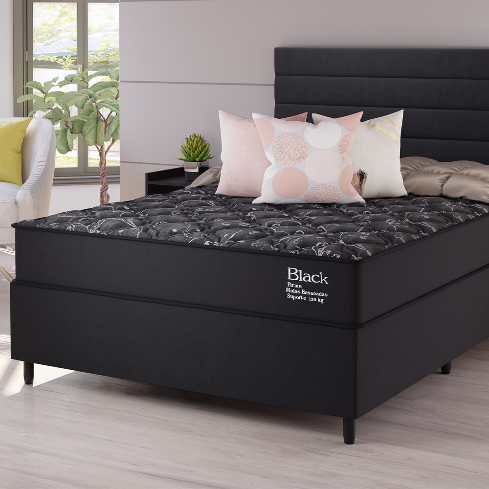 Colchon Sommier 2 Plazas Resortes 26cm Altura Hasta 130kg - Muebles Express