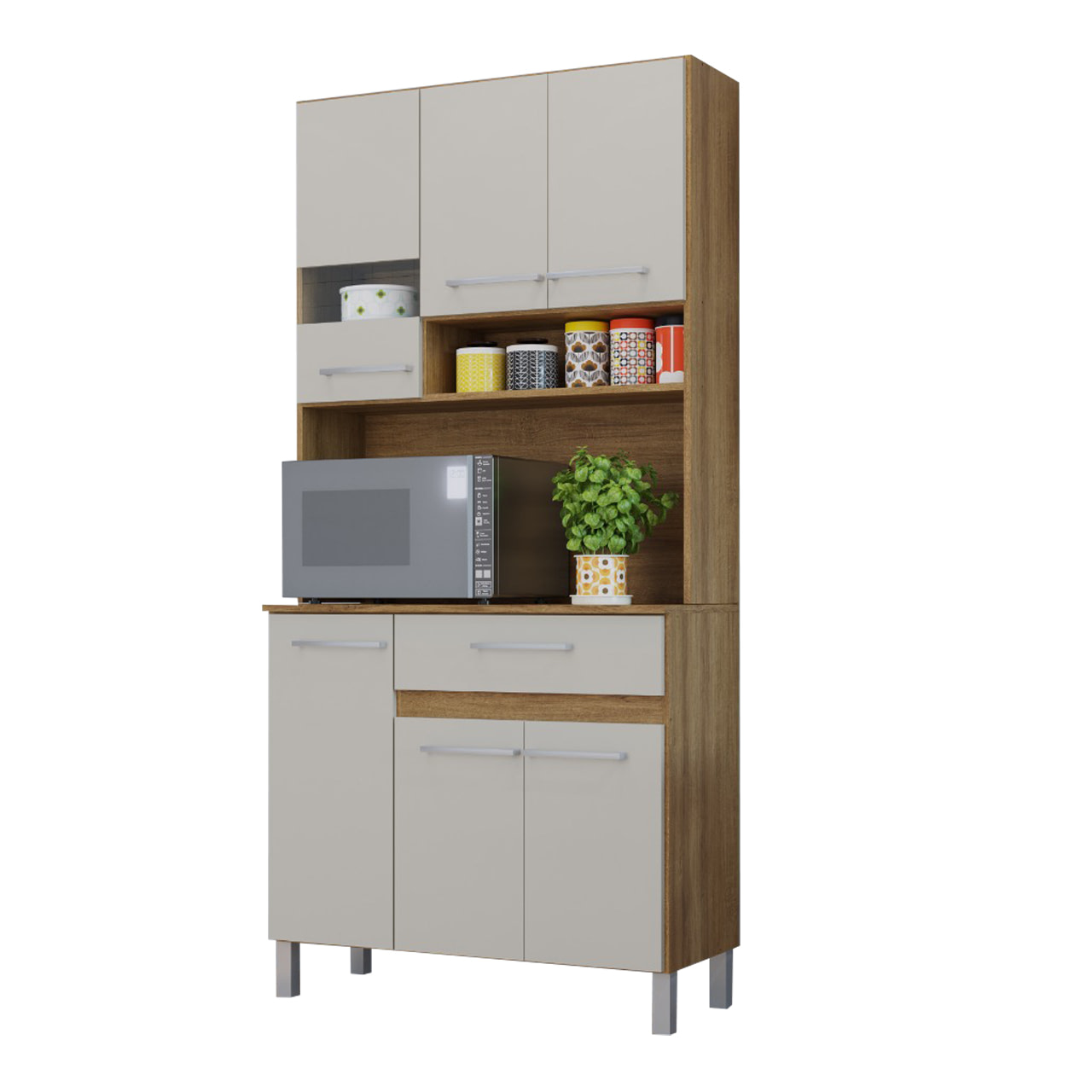 Kit De Cocina 4 Puertas 1 Cajon Negro/wood - Muebles Express