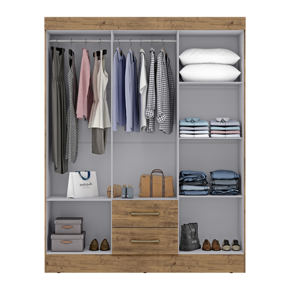 Ropero 6 Puertas Batientes Mdp 2 Cajones Y 7 Estantes - Muebles Express