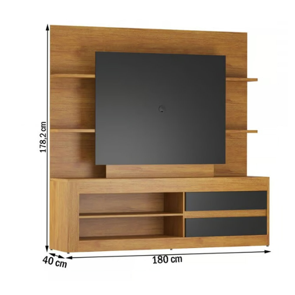 Rack Tv Modular Living Hasta Led 55 Estantes Exclusive Negro - Muebles ...