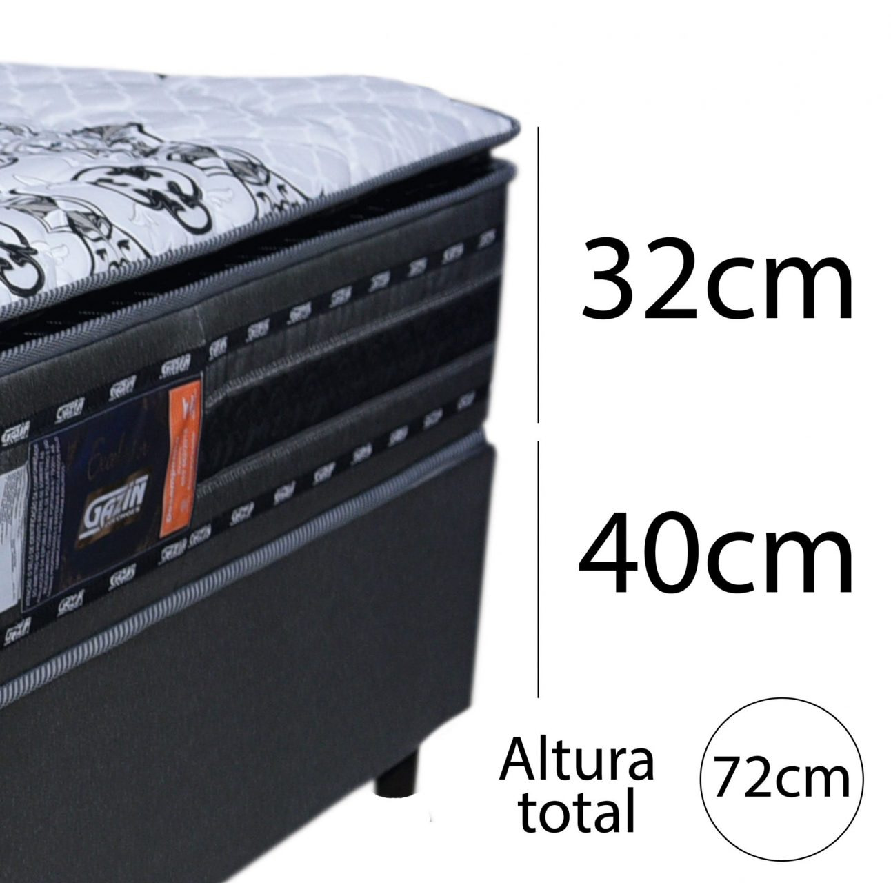 Sommier 2 plazas espuma alta densidad 180kg altura 32cm - Muebles Express