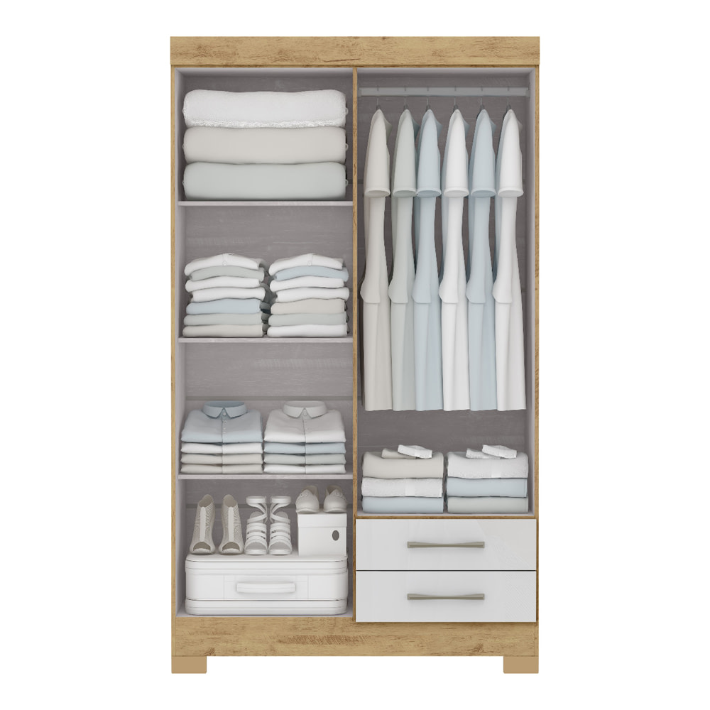 Ropero 4 Puertas 2 Cajones Y 5 Estantes - Muebles Express