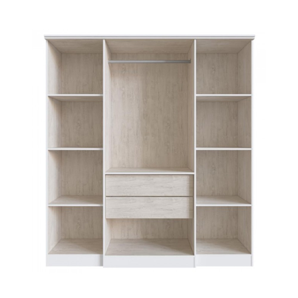 Ropero 4 Puertas 2 Cajones Varios Estantes Y Espejos 100%Mdp Blanco ...