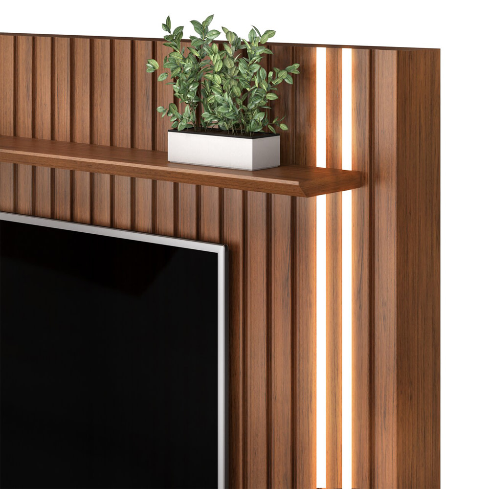 Rack Tv Panel 2 Puertas Estantes Luces Led Hasta 70 Pulgadas Freijo ...