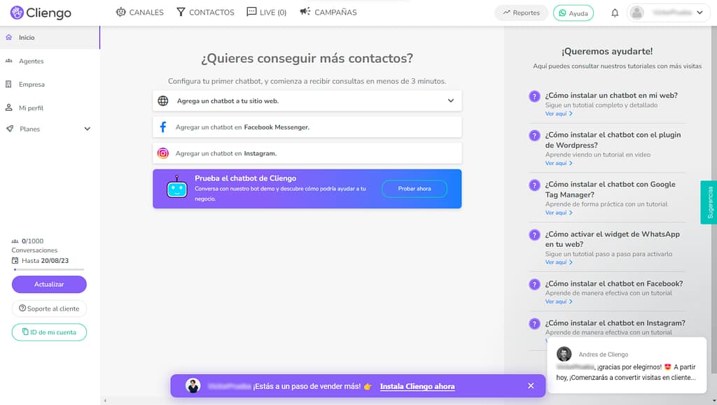 ¿Cómo Incluir un Chatbot en mi Página Web y Prueba Gratis? 🥇