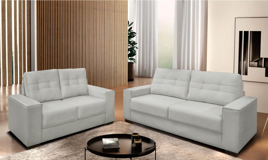 Juego De Living Sofa 2 Y 3 Cuerpos Tapizados En Tela Decor - Lais Muebles