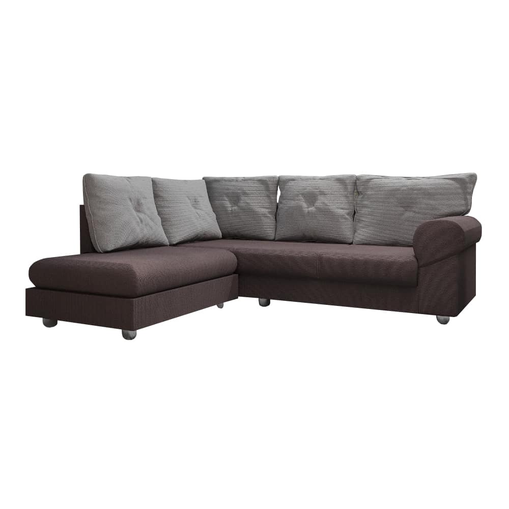 Sillon Sofa Juego De Living Esquinero Tapizado Tela Marron - Lais Muebles